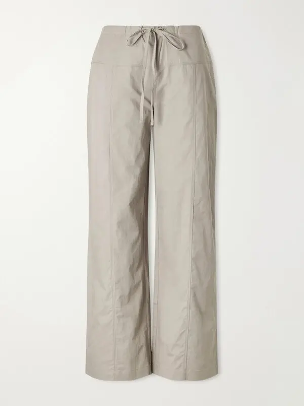 DEIJI STUDIOS Organic Cotton Drawstring Wide-leg Pants - Gray