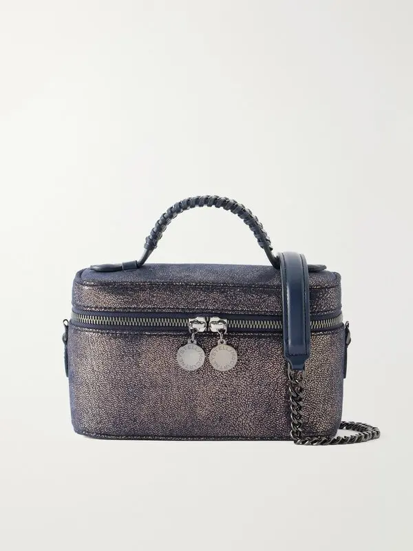 Stella McCartney Falabella Vanity Metallic Vegetarian Material Shoulder Bag - Blue