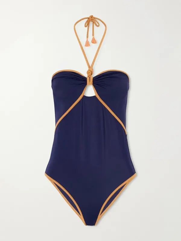 Johanna Ortiz Salt And Saddle Halterneck Swimsuit - Blue