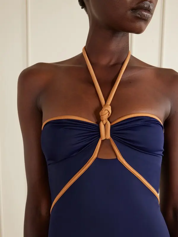 Johanna Ortiz Salt And Saddle Halterneck Swimsuit - Blue