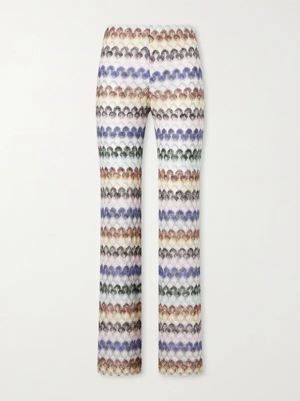 Missoni Embellished Crochet-knit Flared Trousers - Multi