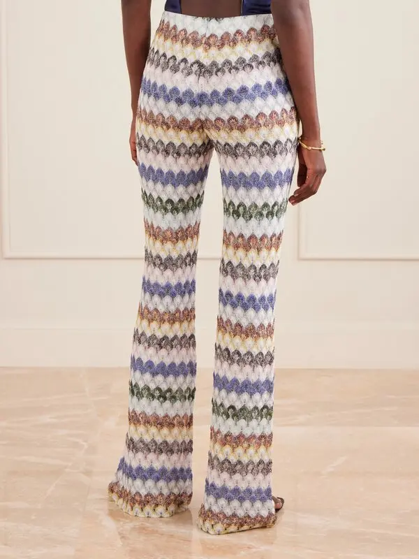 Missoni Embellished Crochet-knit Flared Trousers