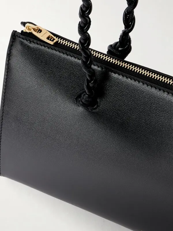 JIL SANDER Tangle Tent Leather Shoulder Bag - Black