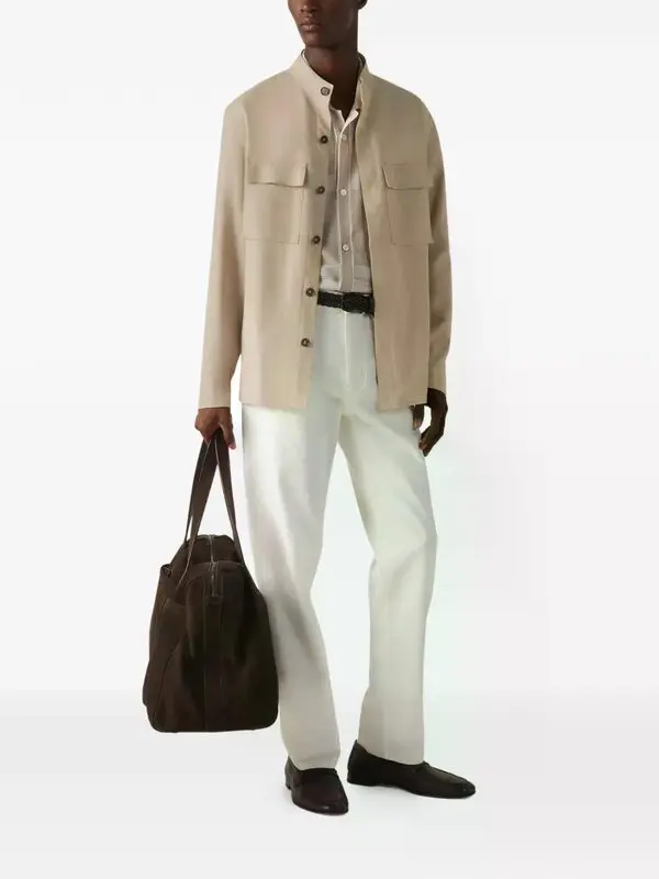Zegna Oasi Lino Pocket Overshirt