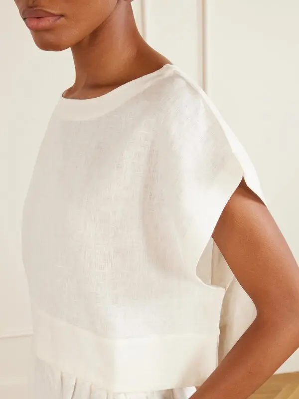 Suzie Kondi Cropped Linen Top