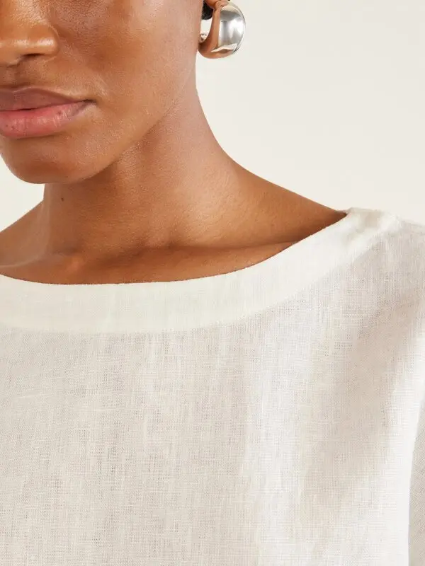 Suzie Kondi Cropped Linen Top