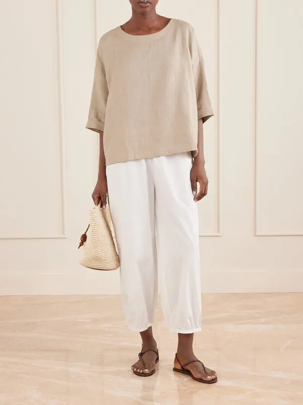 Suzie Kondi Saria Linen-chambray T-shirt