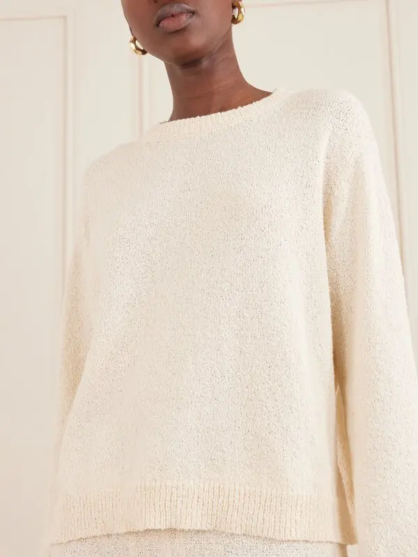 Suzie Kondi Kismet Knitted Cotton Sweater - Neutrals