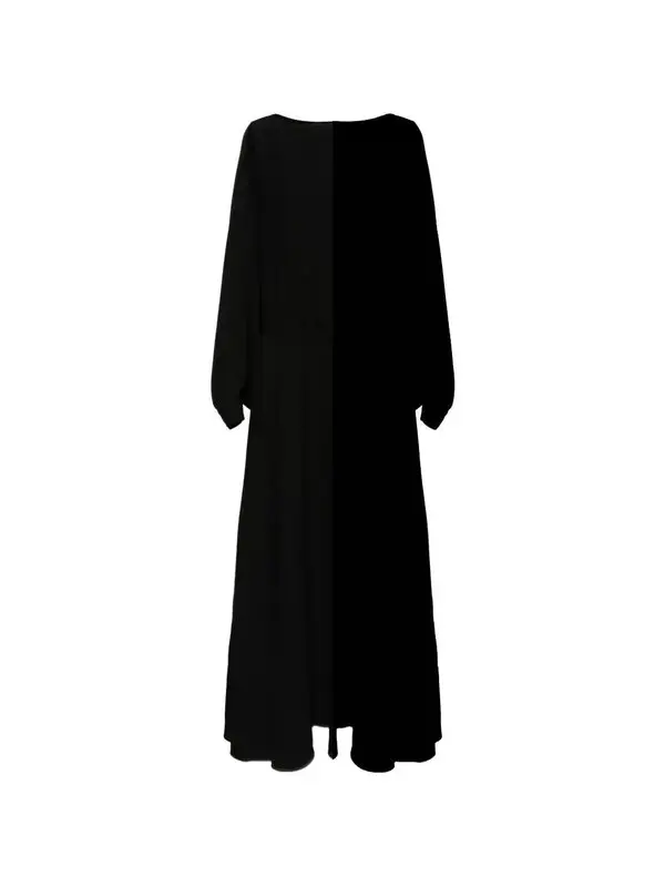 Balenciaga Boat Neck Long Sleeve Dress - Black