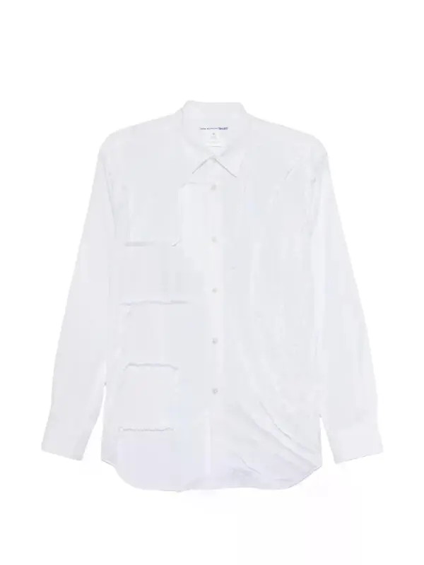 Comme Des Garçons Long-sleeve Button-down Cotton Shirt - White