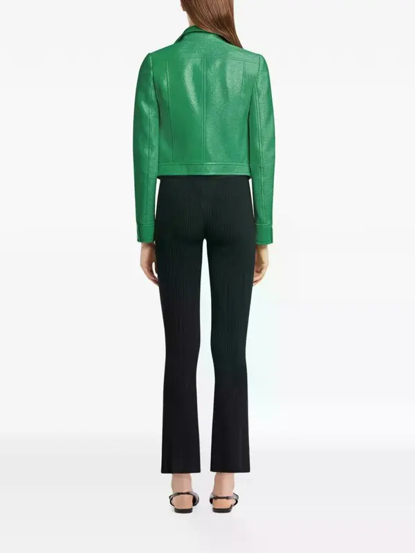 COURREGES Vinyl-effect Cropped Jacket - Green