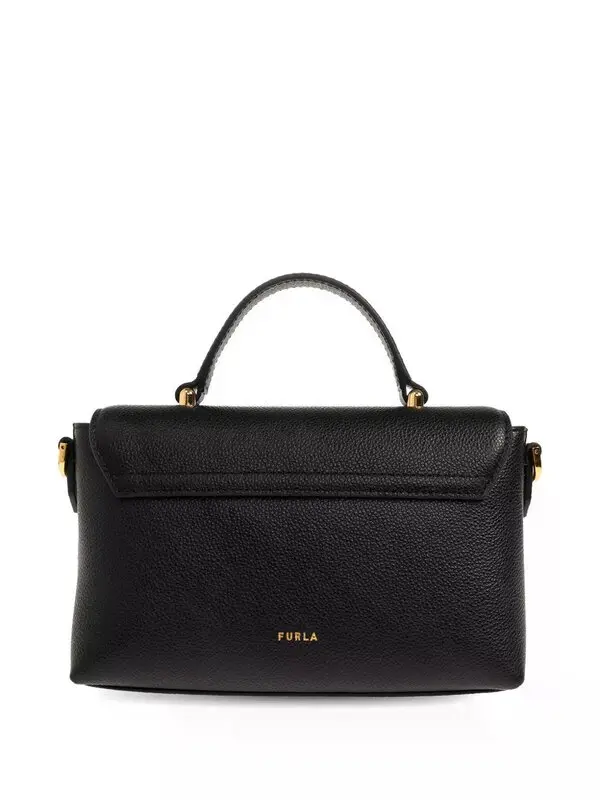 Furla Moonlight Grained Leather Tote Bag - Black