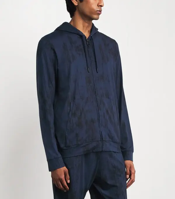 Derek Rose Micro Modal Zip-up Hoodie - Navy