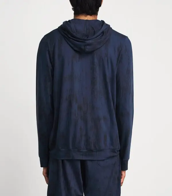 Derek Rose Micro Modal Zip-up Hoodie - Navy