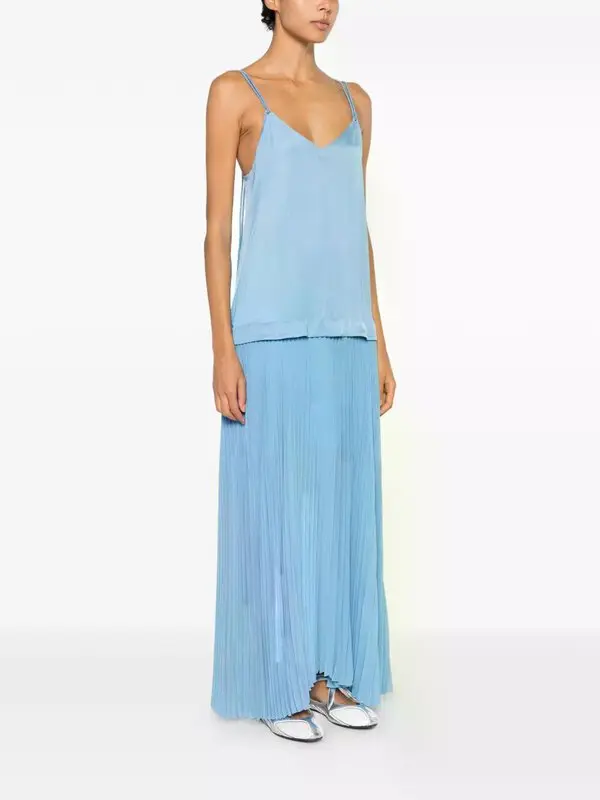 Karl Lagerfeld Pleated Spaghetti Strap Dress