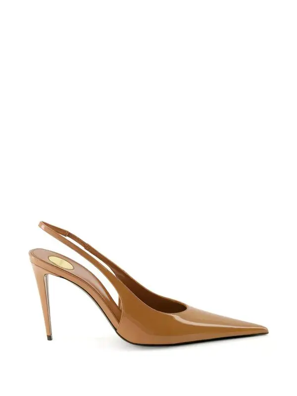 Saint Laurent Guermantes Pointed-toe Pumps - Neutrals