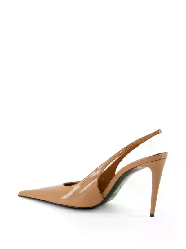 Saint Laurent Guermantes Pointed-toe Pumps - Neutrals