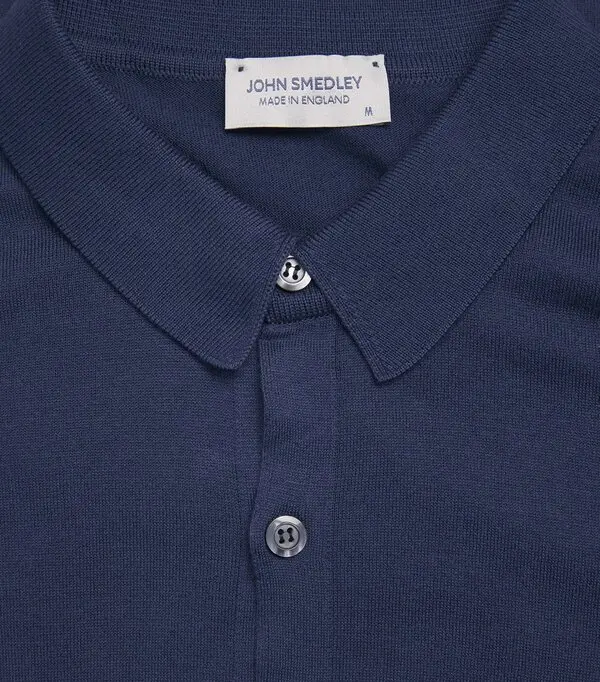 John Smedley Merino Wool Polo Shirt - Navy
