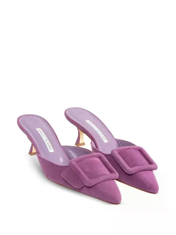 Manolo Blahnik Maysale Buckle-detail Mules - Purple