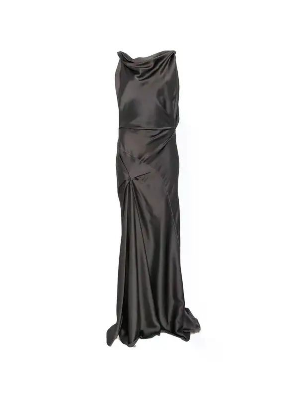 Victoria Beckham Posy Cowl-neck Maxi Dress - Grey