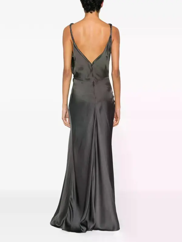 Victoria Beckham Posy Cowl-neck Maxi Dress - Grey