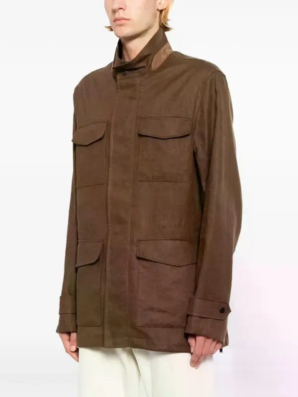 Kiton Military Jacket With Concealed Fastening