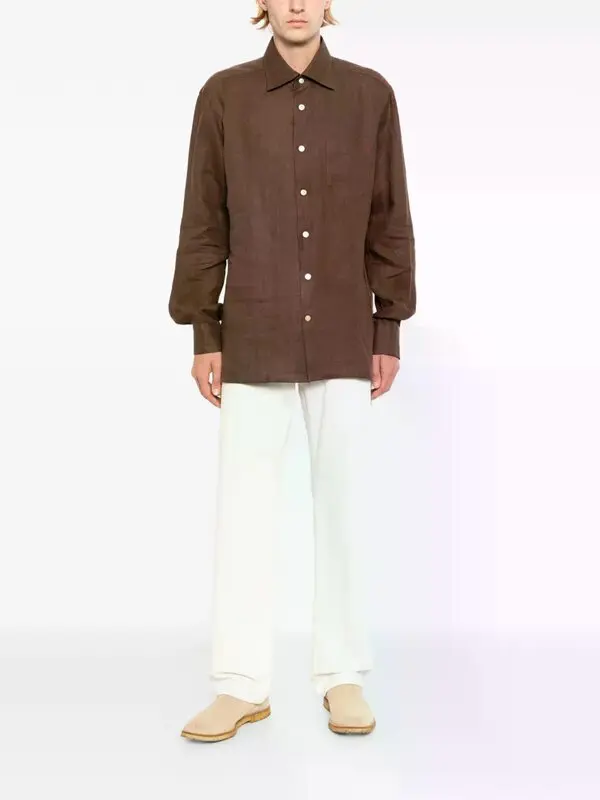 Kiton Linen Patch-pocket Shirt