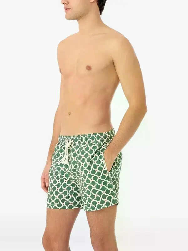 GASSA D AMANTE Geometric Print Swim Shorts - Green