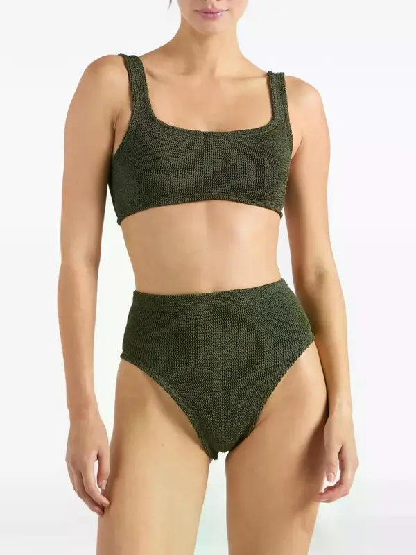 Hunza G Patricia Crinkle-effect Bikini - Green