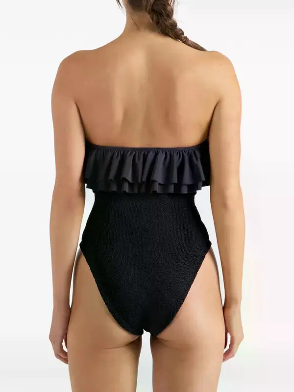 Hunza G Eloise Ruffled Bandeau Swimsuit