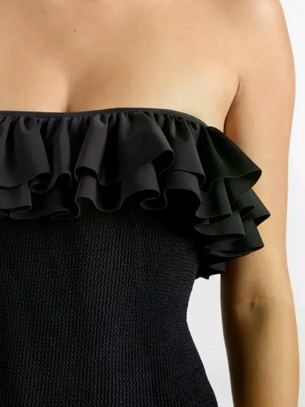 Hunza G Eloise Ruffled Bandeau Swimsuit