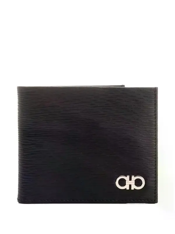 FERRAGAMO Gancini-plaque Leather Wallet - Black