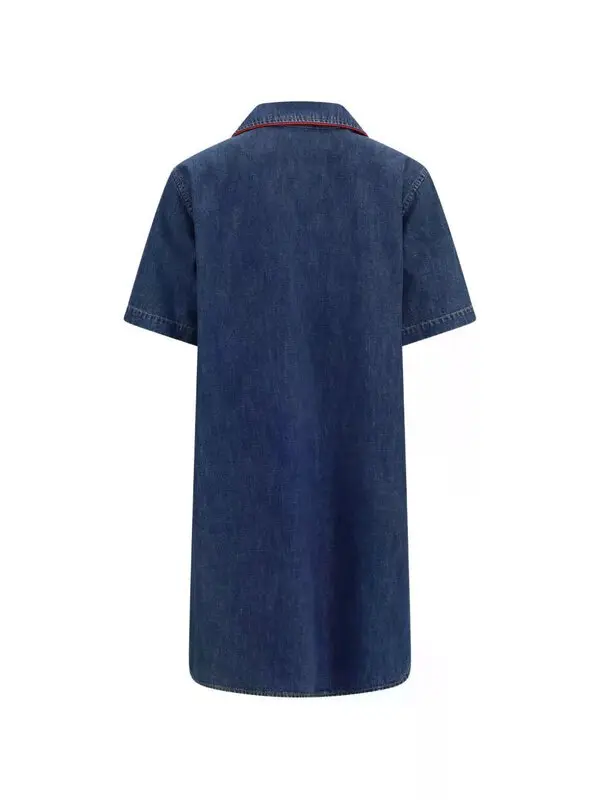 Valentino Garavani Vlogo Signature Denim Mini Dress - Blue