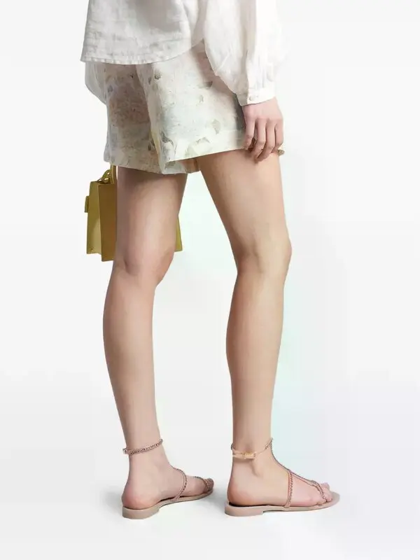 MC2 SAINT BARTH Floral Print Linen Shorts