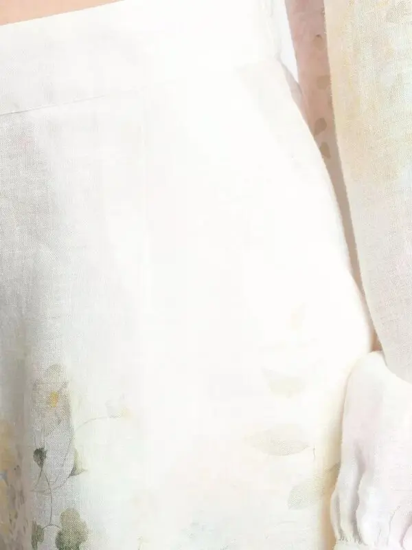 MC2 SAINT BARTH Floral Print Linen Shorts