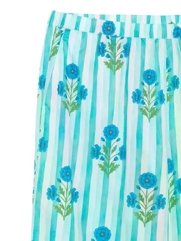MC2 SAINT BARTH Inessa Floral-print Striped Trousers