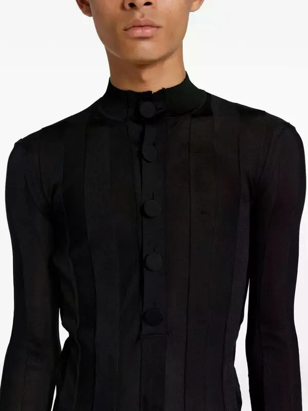 ROT Ribbed Silk Henley Sweater