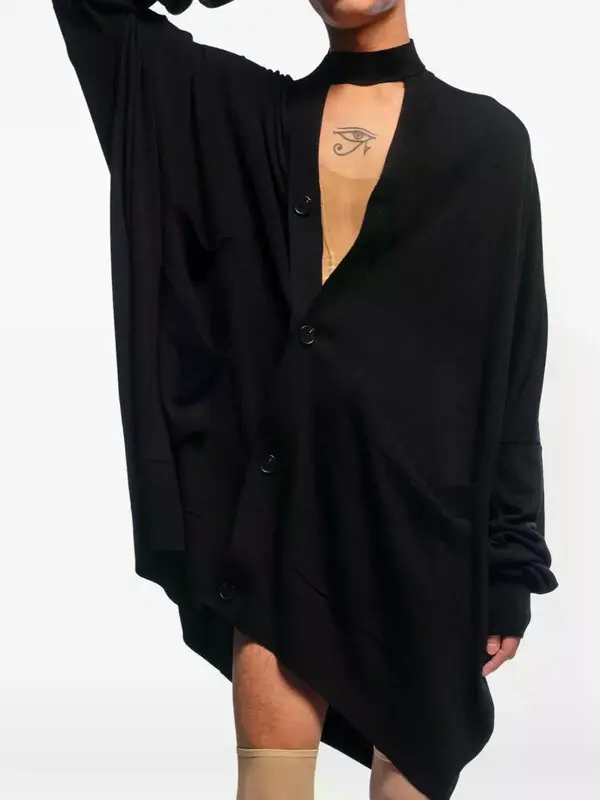 ROT Oversized Cardigan With Detachable Collar