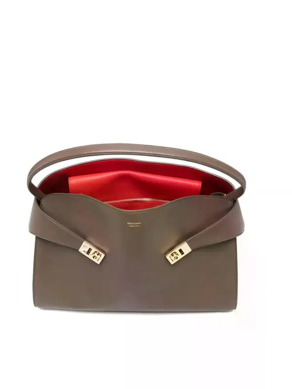 FERRAGAMO Medium Hug Shoulder Bag - Brown