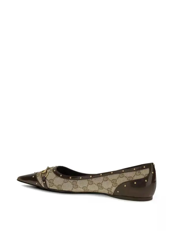 Gucci Savoy Ballerina Flats With Horsebit Detail - Neutrals