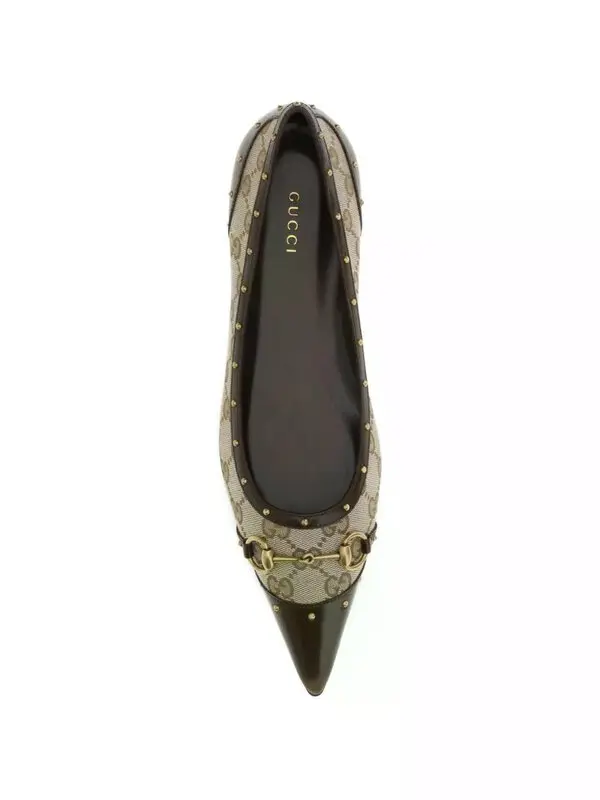 Gucci Savoy Ballerina Flats With Horsebit Detail - Neutrals