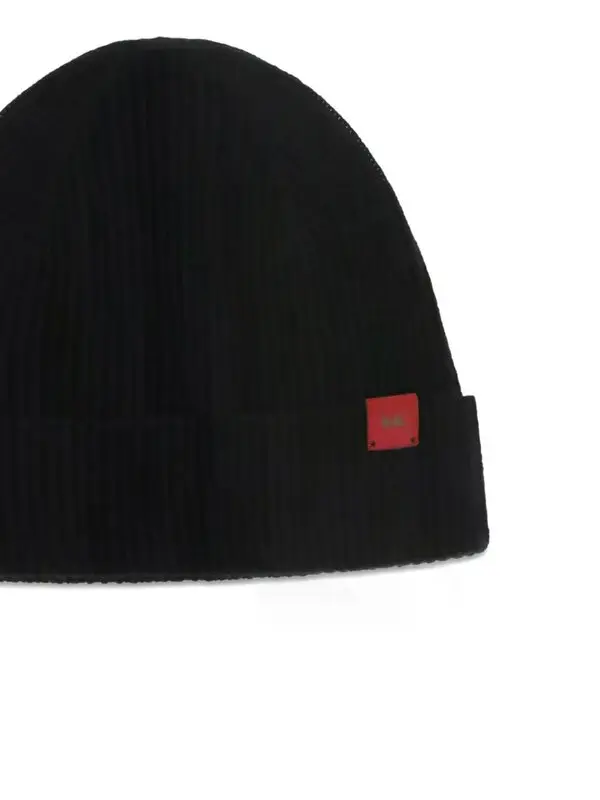 Kiton Logo-patch Ribbed Beanie