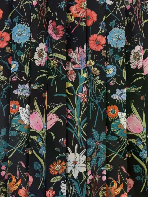 Gucci Printed Pleated Midi Skirt