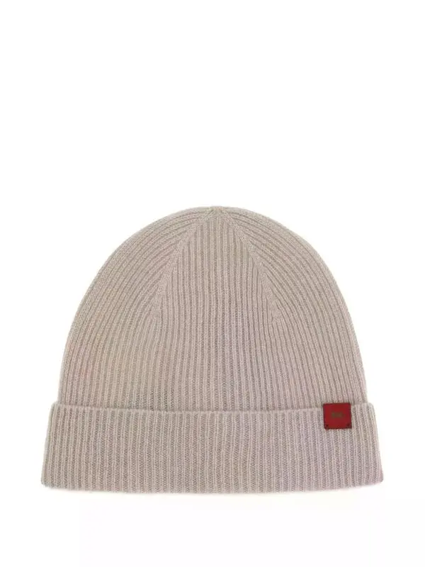 Kiton Ribbed Knit Beanie Hat - Neutrals