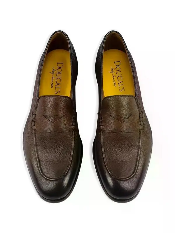 DOUCAL'S Grainy Leather Loafers
