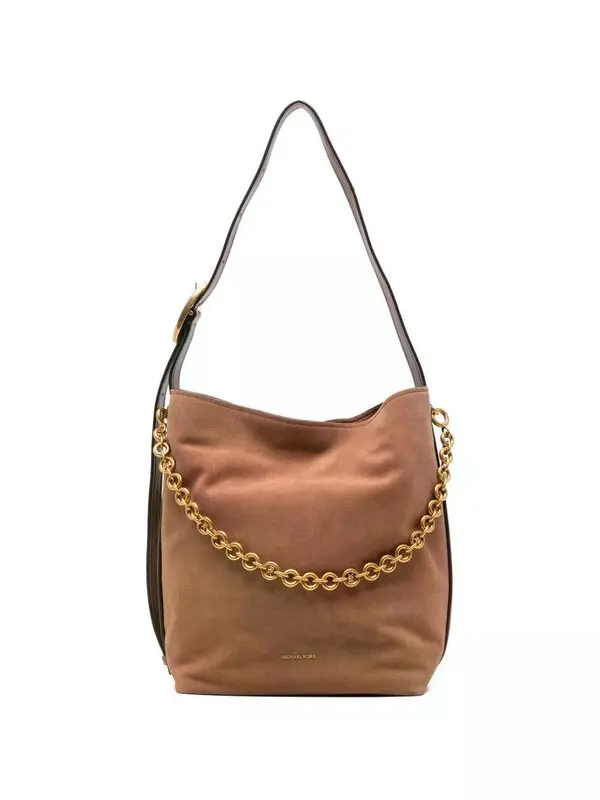 Michael Kors Large Nolita Suede Shoulder Bag - Brown