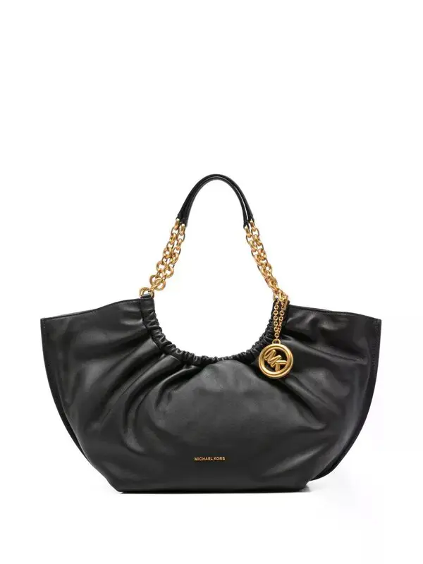 Michael Kors Indie Logo-plaque Ruched Tote Bag - Black