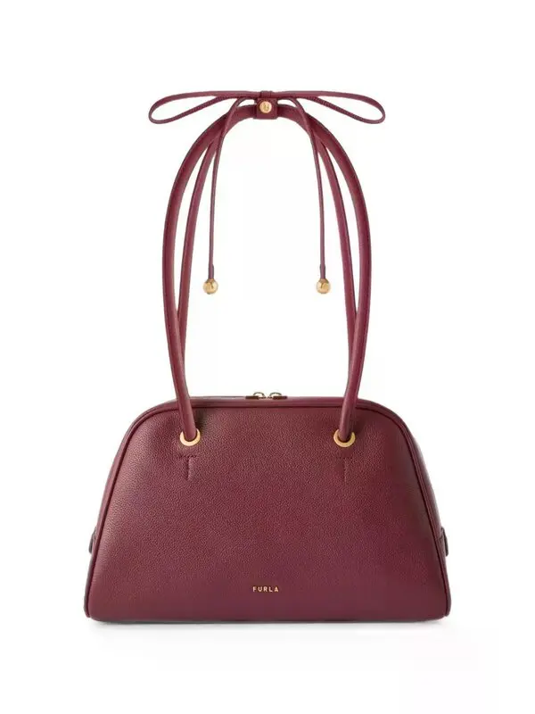 Furla Dome Pebbled Leather Tote Bag - Red