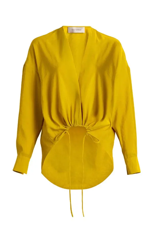 Silvia Tcherassi Merida Corded Crepe Top