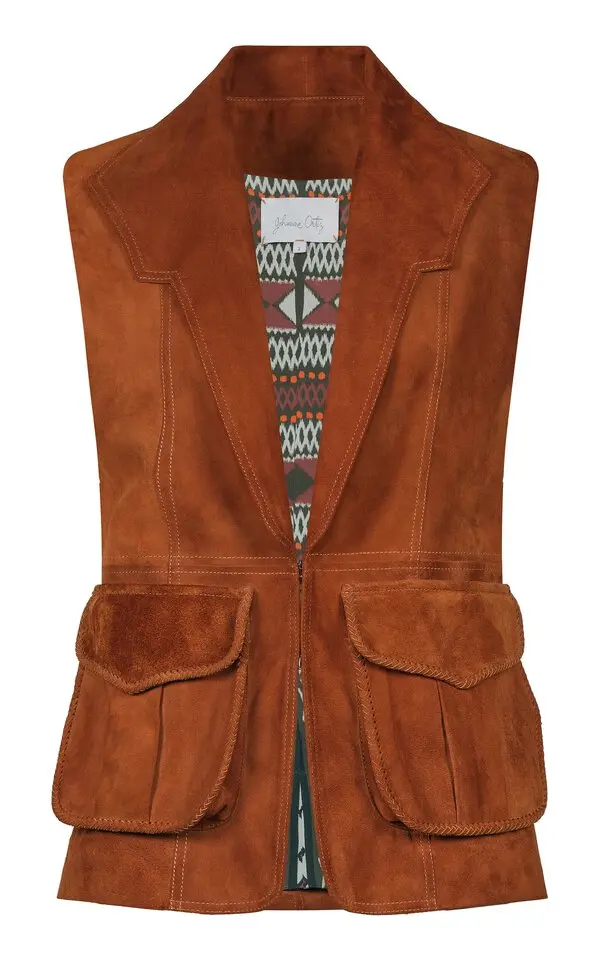 Johanna Ortiz Suede Vest - Tan